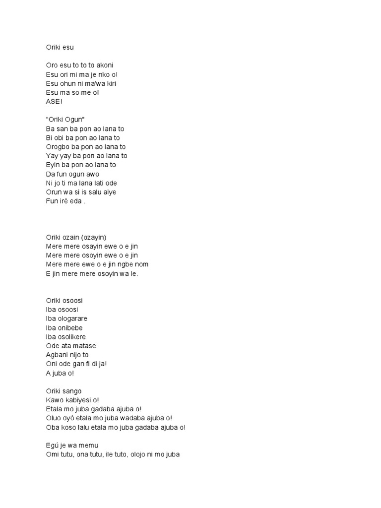 Oriki | PDF