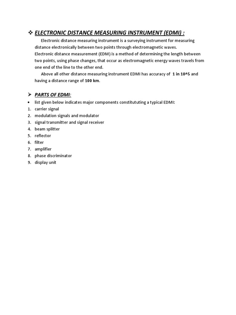 Electronic Distance Measuring Instrument | PDF | Radio Wave | Waves