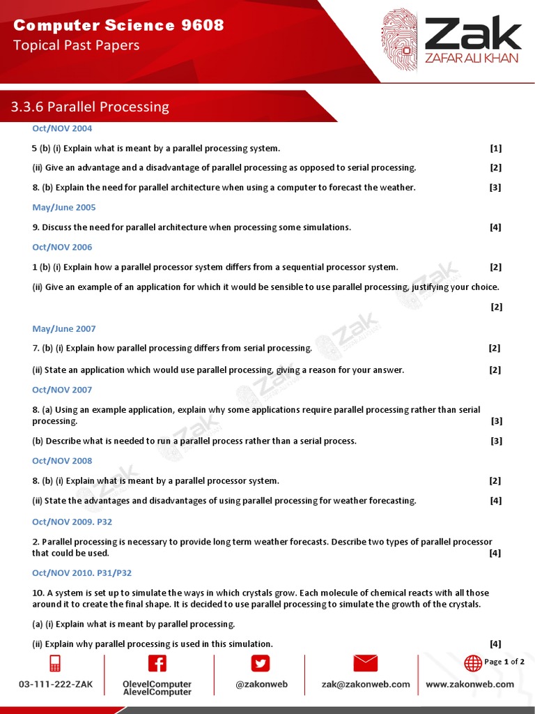 3.3.6 Parallel Processing | PDF | Parallel Computing | Computer ...
