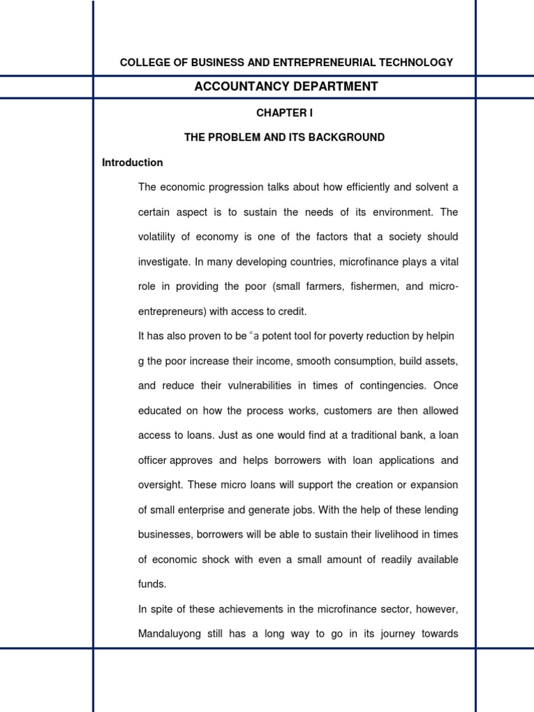 Manuscript Final Thesis | PDF | Microfinance | Small And Medium Sized ...