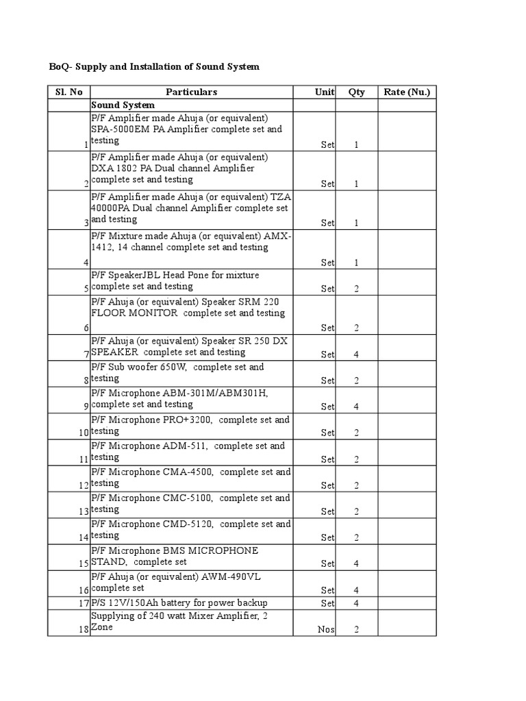 BoQ Sound System | PDF | Loudspeaker | Microphone