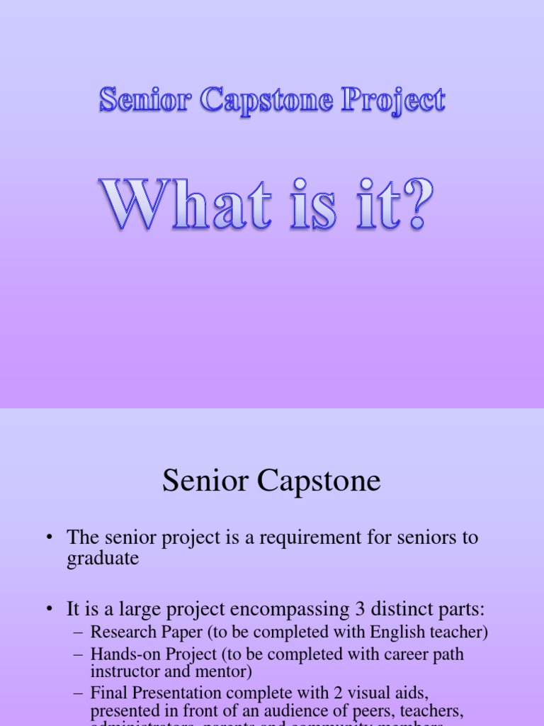 Preparing for Success: An Overview of the Senior Capstone Project ...