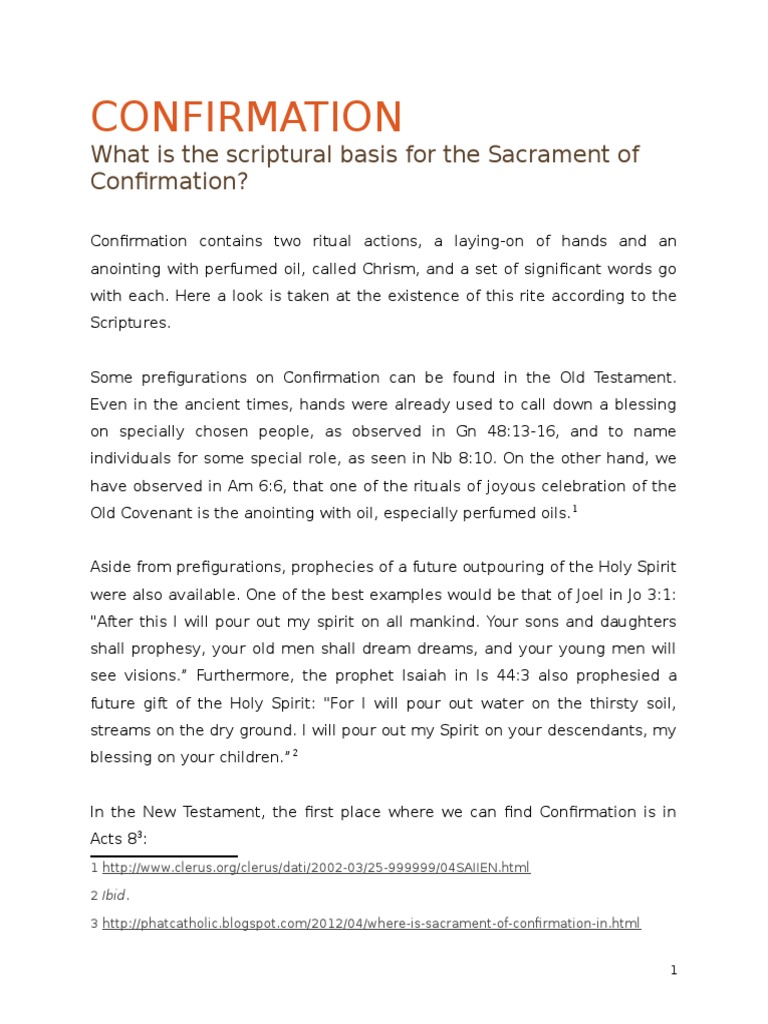 Confirmation: What Is The Scriptural Basis For The Sacrament of ...