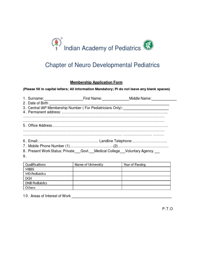 NDP Membership Application Form | PDF | Career & Growth | Business