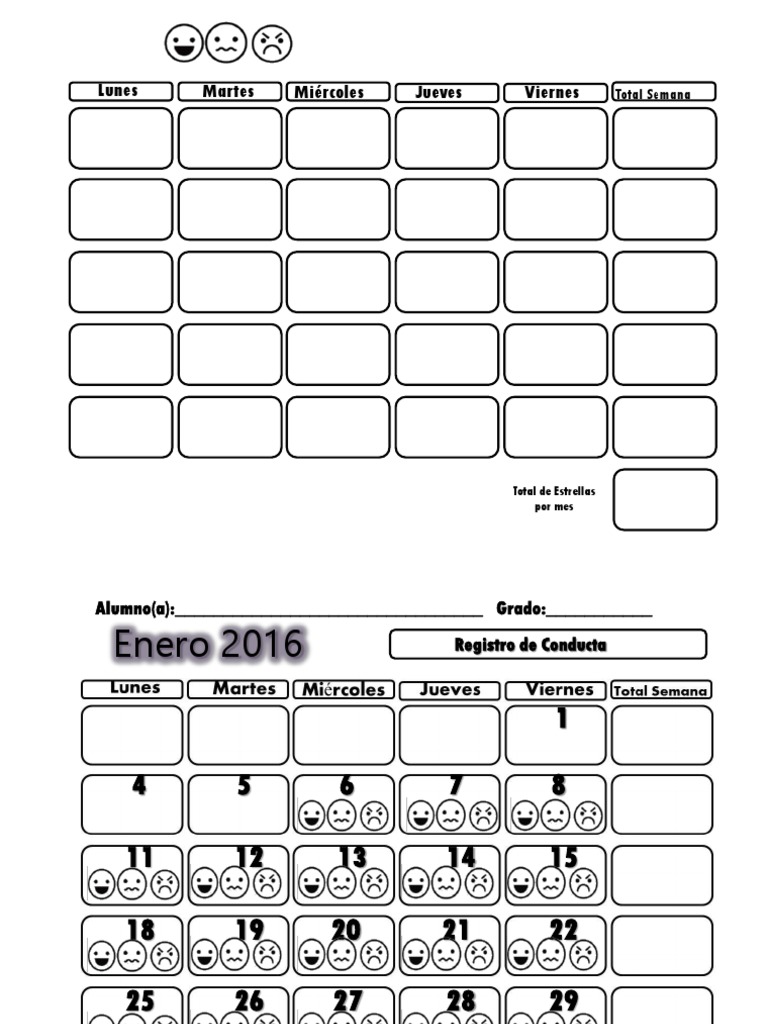 Calendarios de Conducta | PDF