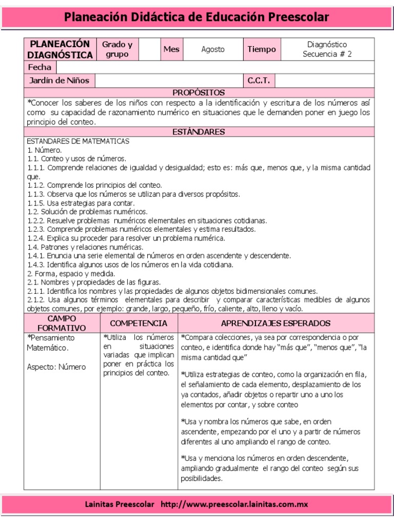 02 Pensamiento Matemático (Agosto) | PDF | Educación de la primera ...
