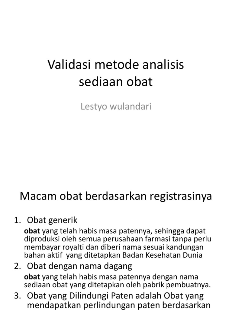 Validasi Metode Analisis | PDF