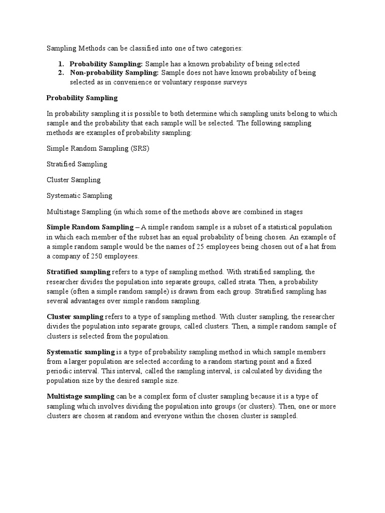 Sampling Methods | PDF