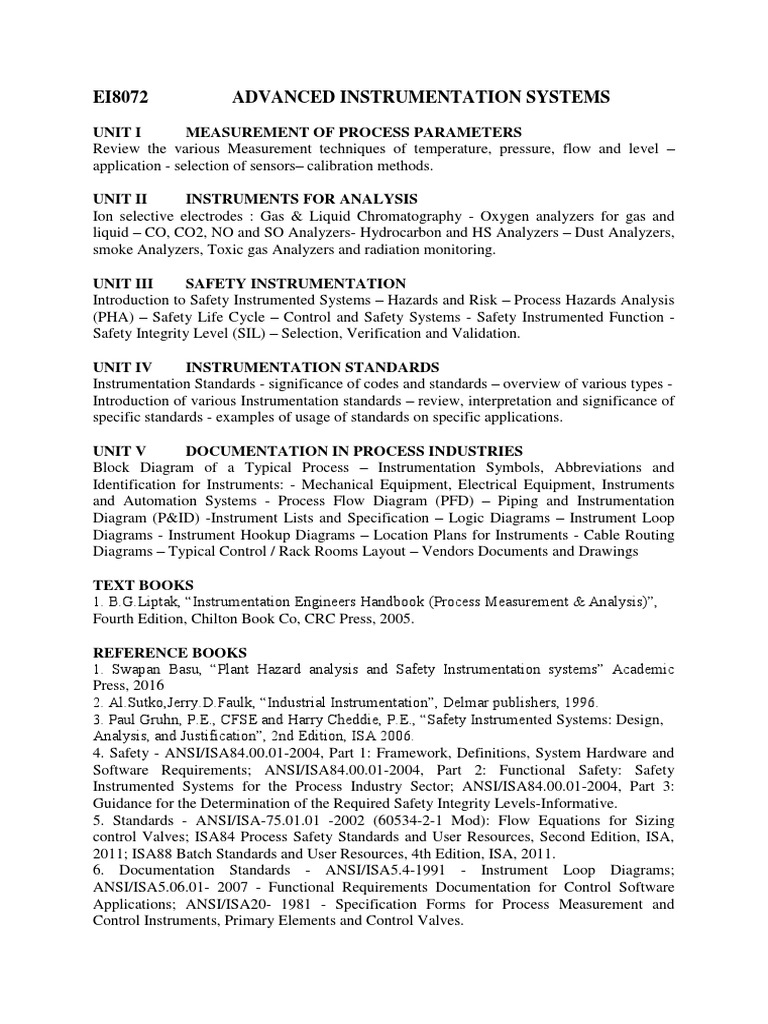 Ais Syllabus | PDF | Instrumentation | Engineering