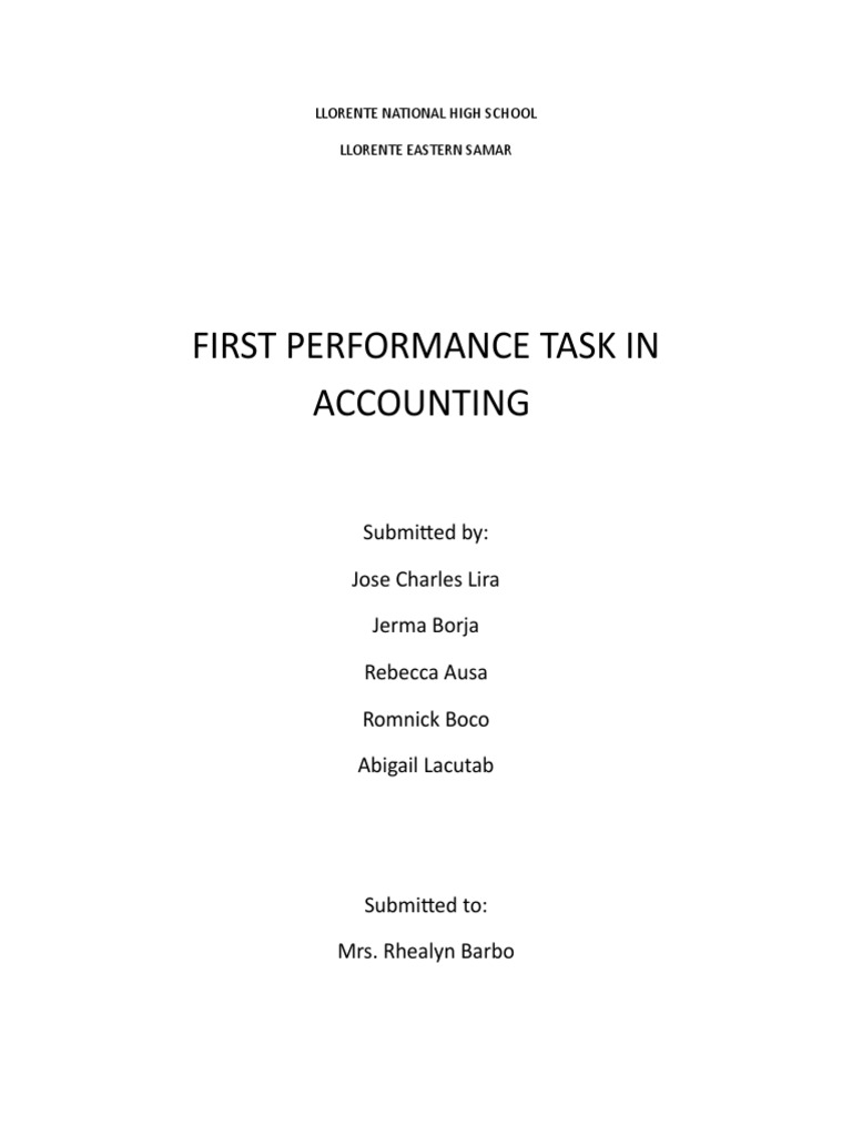 Accounting Performance Task Overview | PDF