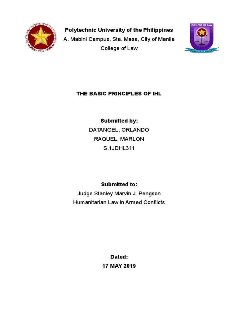 Key Principles of International Humanitarian Law | PDF | Civilian ...