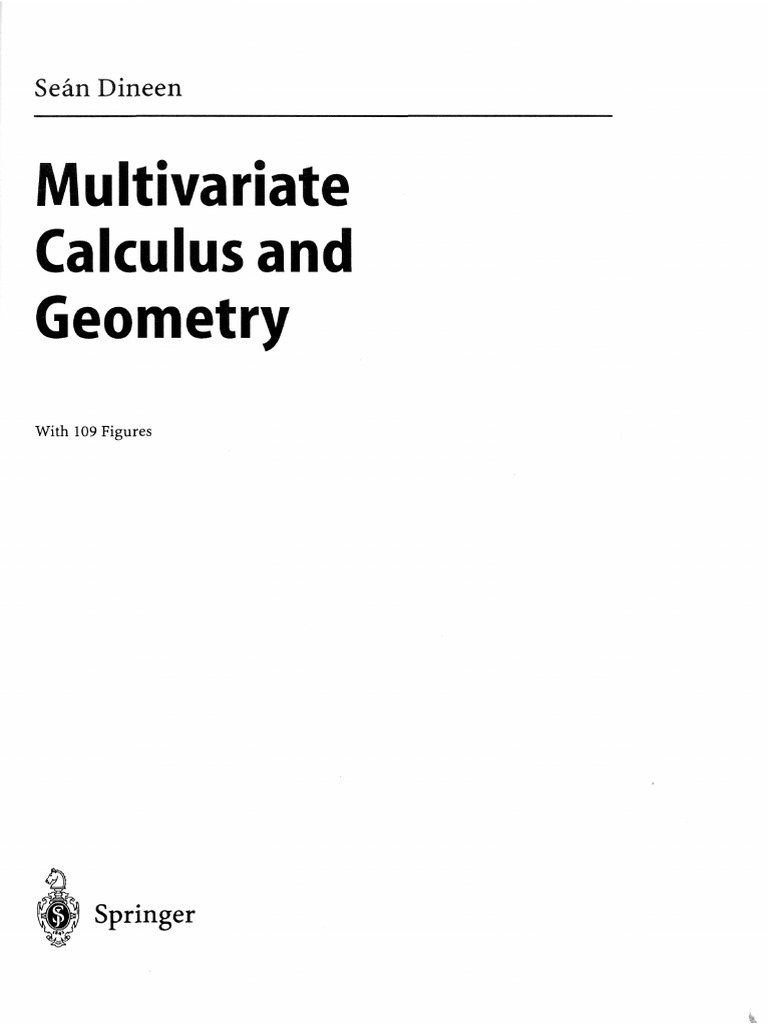 Multivariate Calculus and Geometry: Seän Dineen | PDF