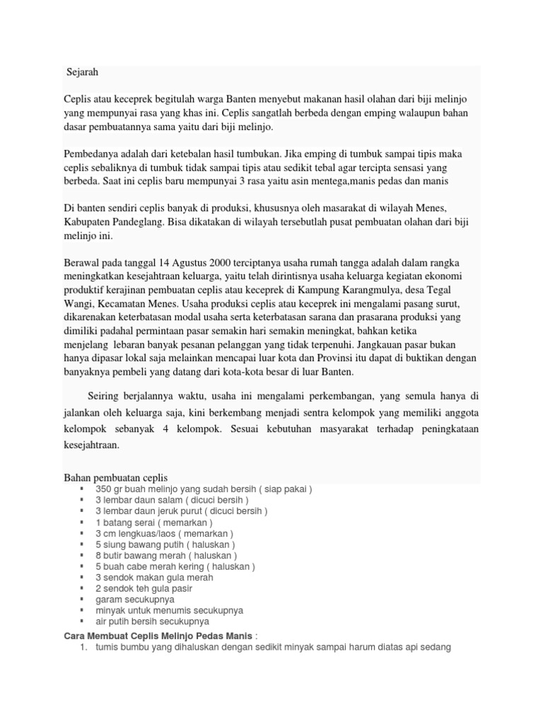 Sejarah Ceplis | PDF