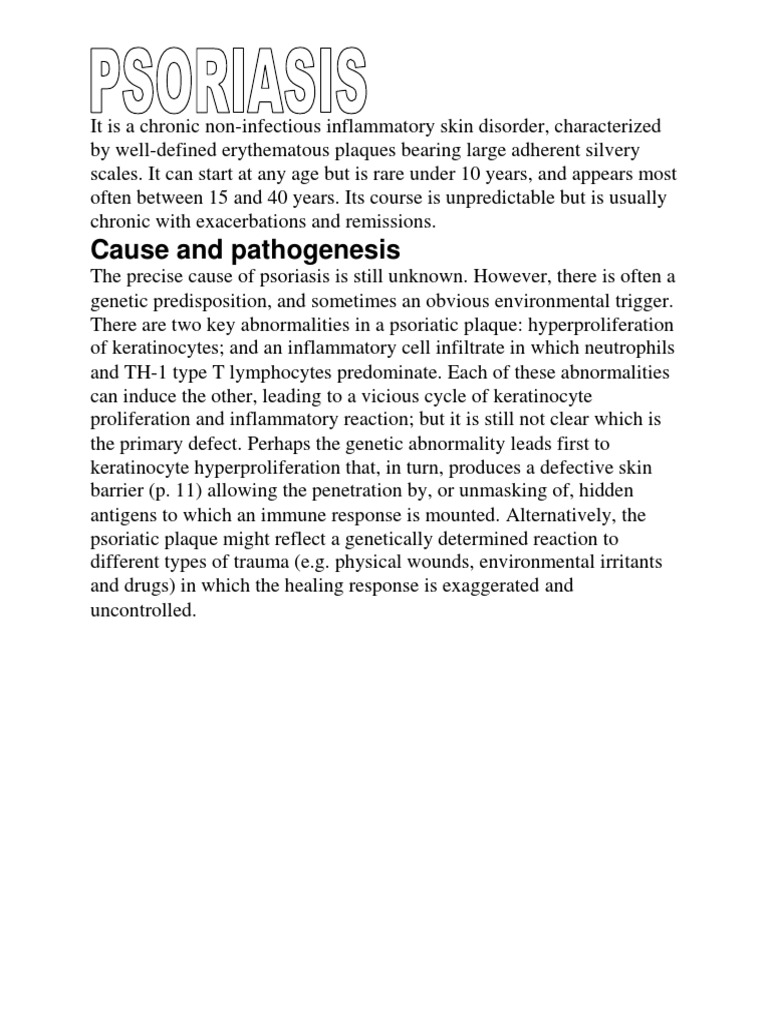 Cause and Pathogenesis | PDF | Psoriasis | Dermatitis