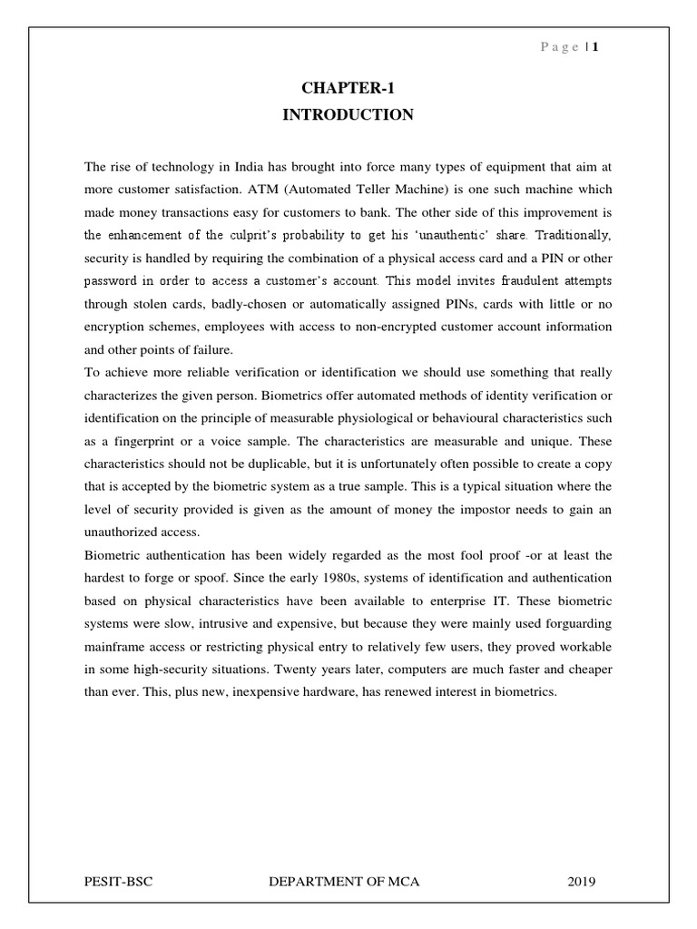 Biometric Report | PDF | Biometrics | Automated Teller Machine