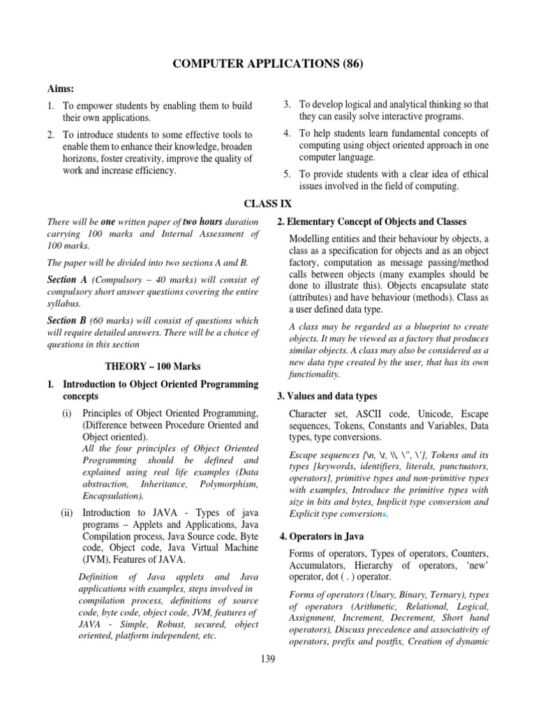 Computer Applications | PDF | Method (Computer Programming) | Class (Computer Programming)