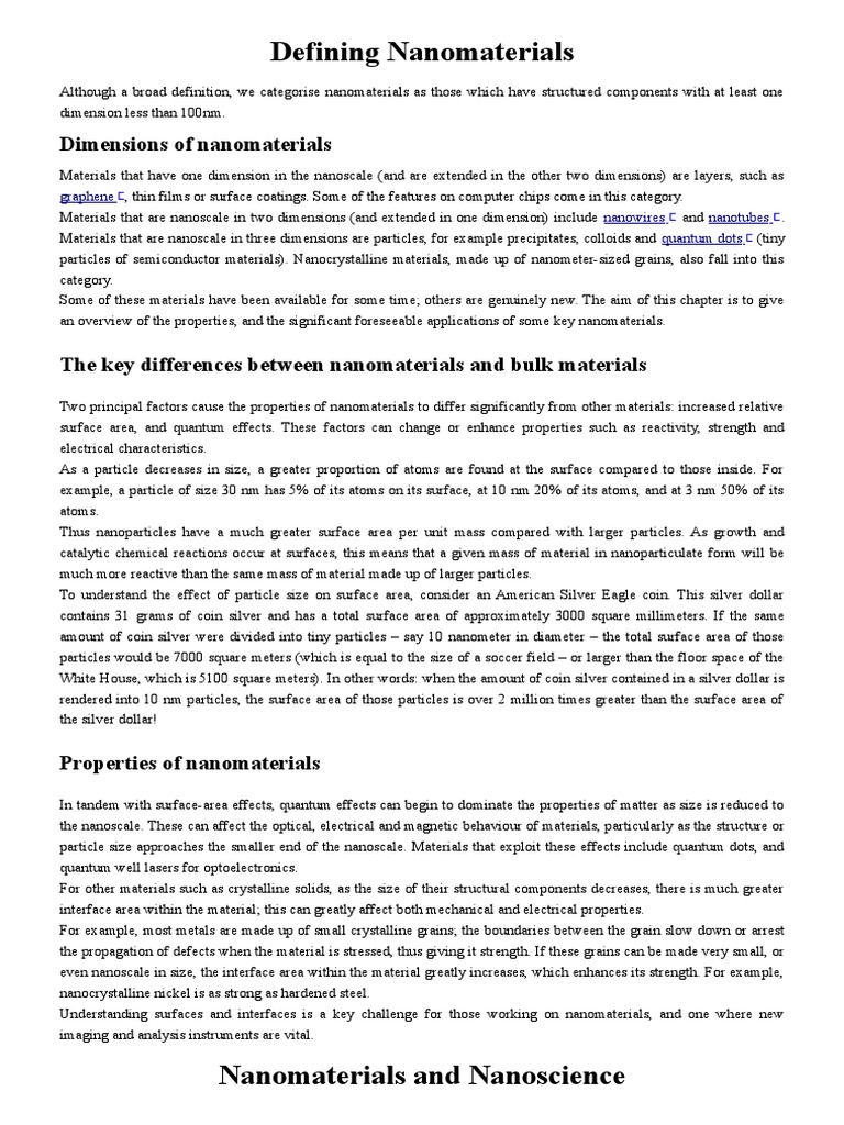 Introduction To Nano Materials | PDF | Nanomaterials | Nanotechnology