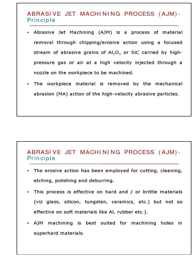 1 - AJM Process PDF | PDF | Machining | Abrasive