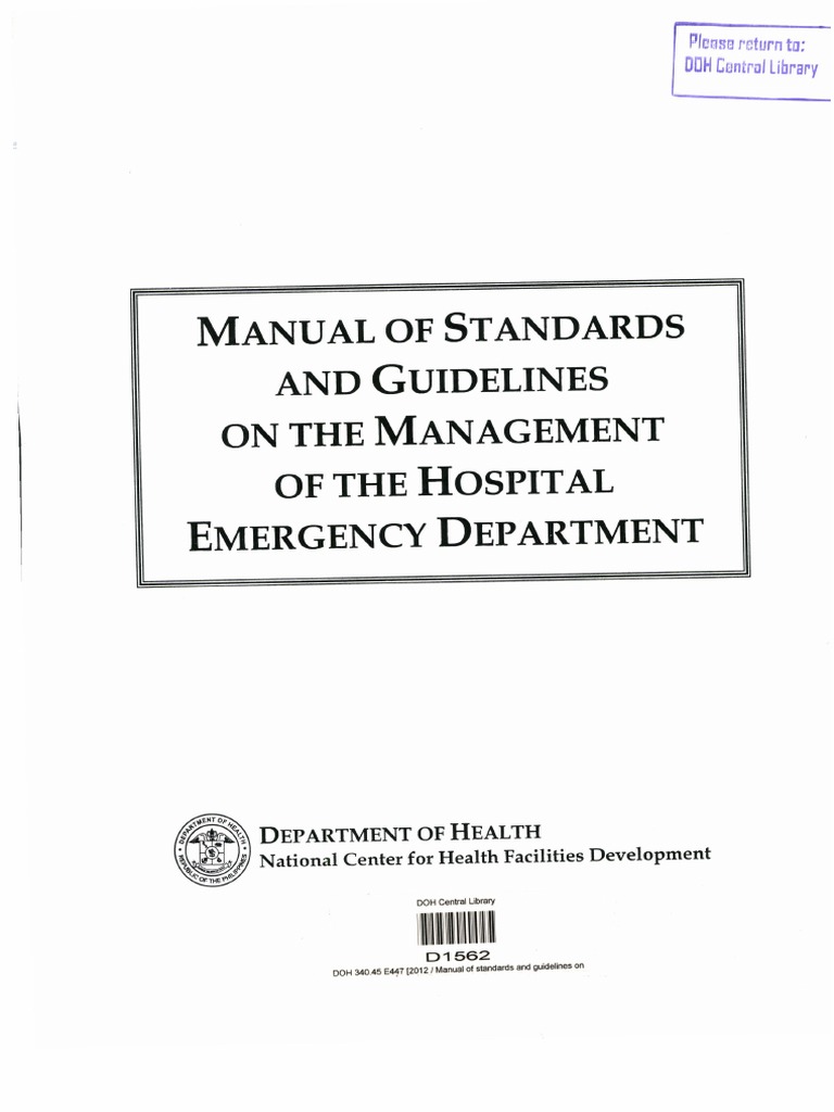 Manual of Standards and Guidelines On The Management of The Hospital ...