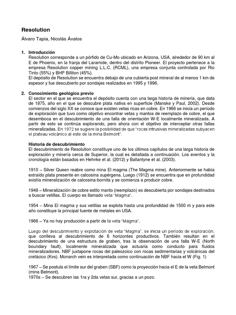 Resolution Copper | PDF | Roca (geología) | Magma