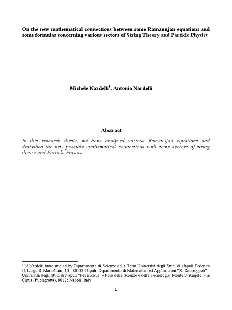 String Theory and Particle Physics | PDF | Approximation | Pi