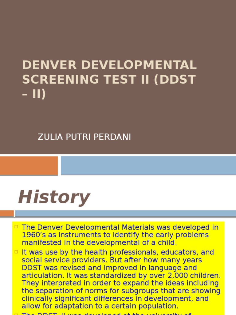 Denver Developmental Screening Test Ii (DDST - II) : Zulia Putri ...