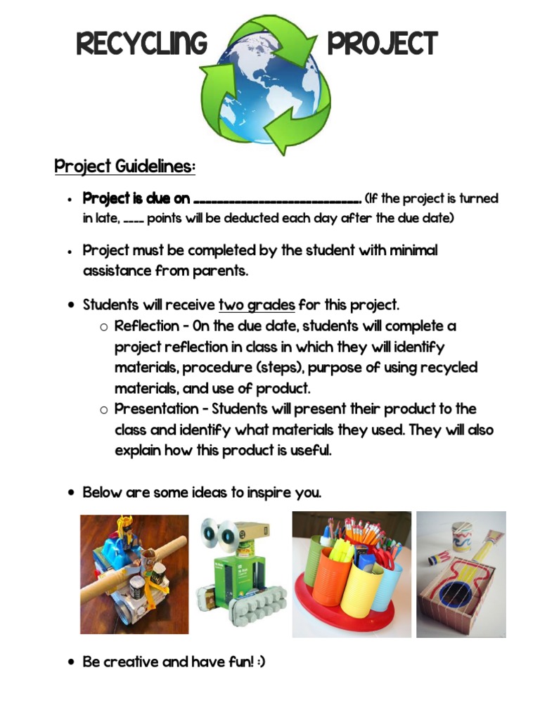 R R R Recycling Ecycling Ecycling Ecycling Project Project Project ...