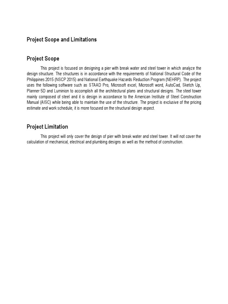 Project Scope and Limitations | PDF