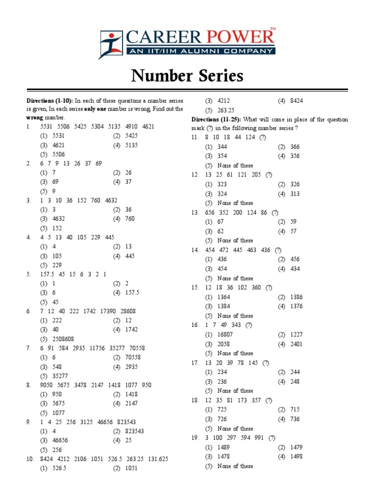 Number Series (E) | PDF