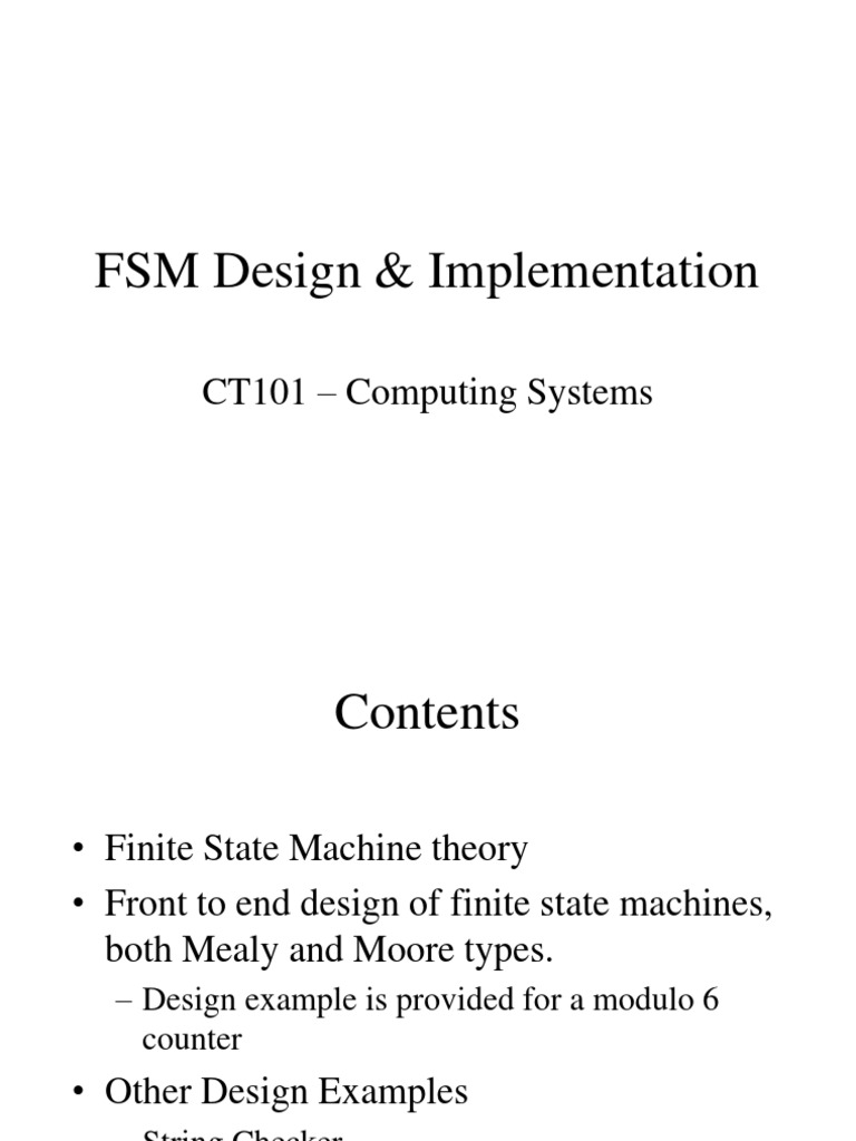 Ct101 FSM Design | PDF | Logic Gate | Digital Electronics