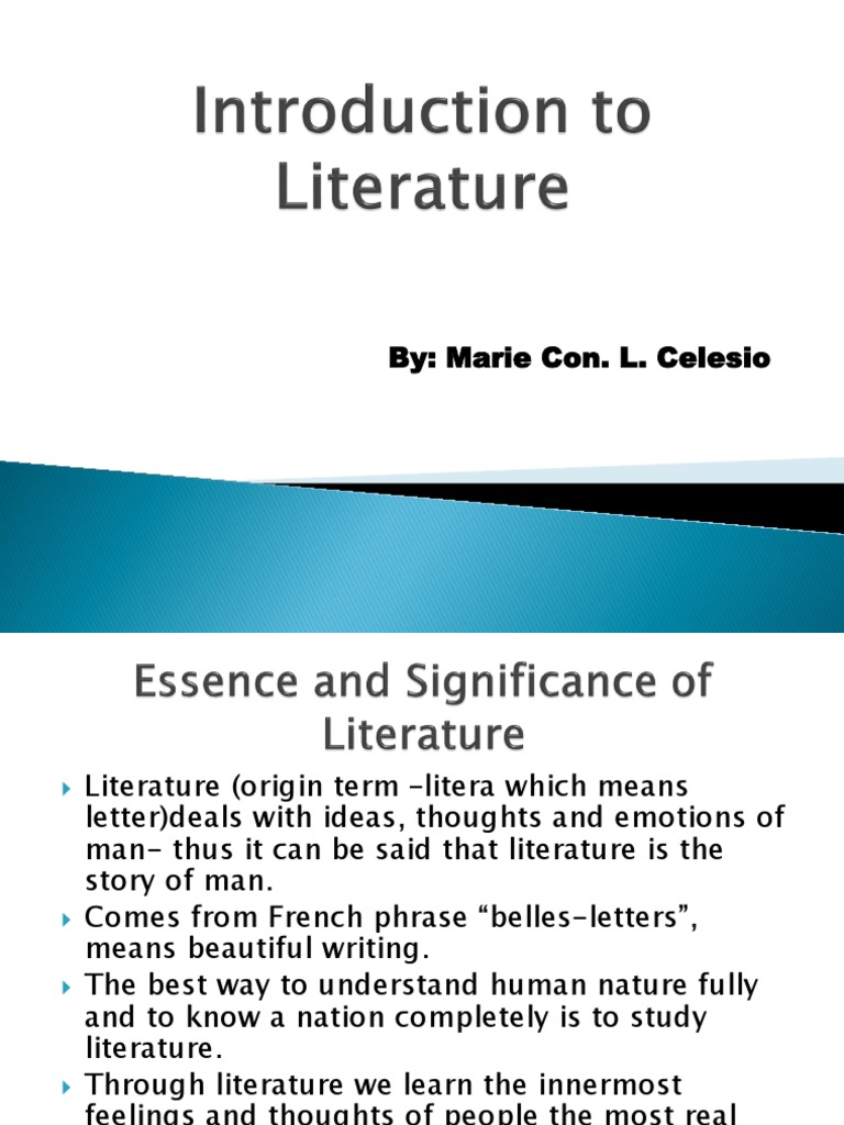 Intro To Literature | PDF | Lyric Poetry | Poetry