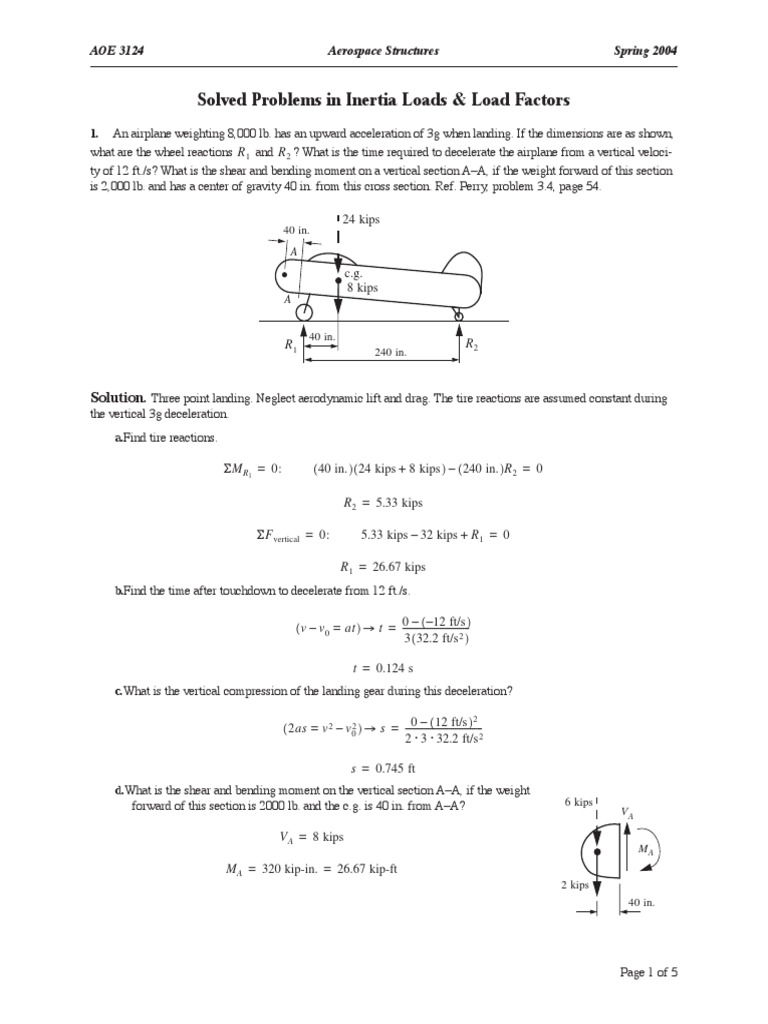 Inertia Load Examples | PDF | Aerospace Engineering | Classical Mechanics