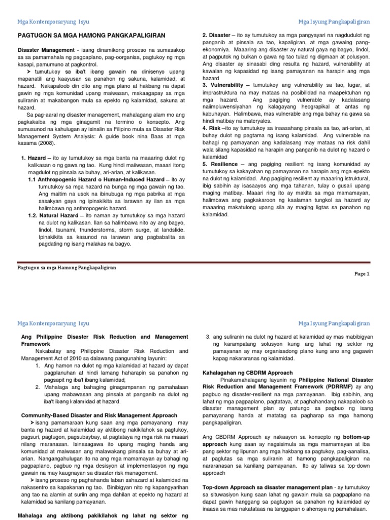 Tugon Sa Hamong Pangkapaligiran | PDF