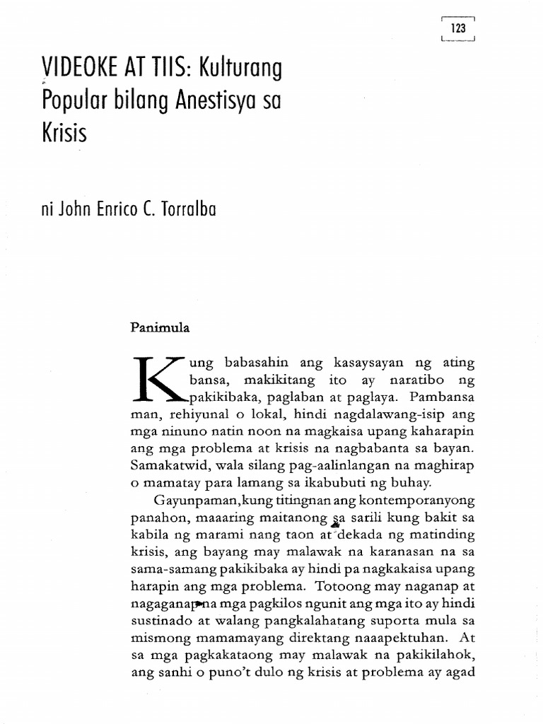 Videoke at Tiis Torralba PDF | PDF