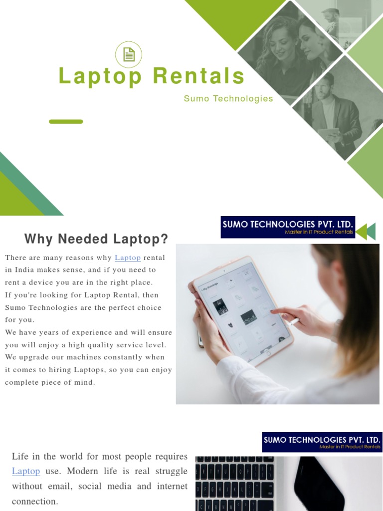 Laptop Rentals: Sumo Technologies | PDF | Laptop | Personal Computers