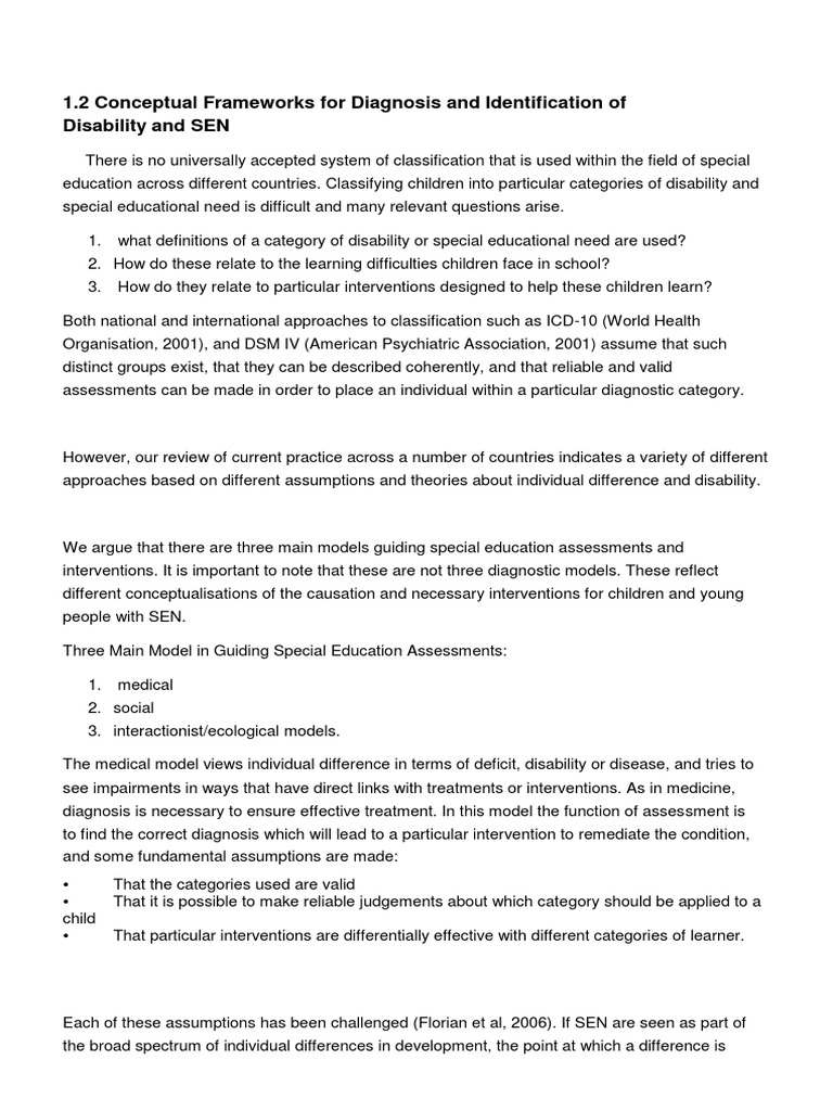 1.2 Conceptual Frameworks For Diagnosis and Identification of ...