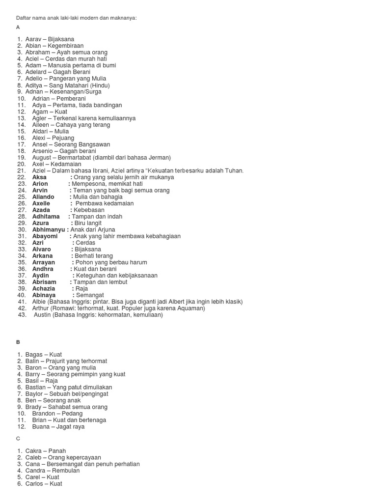 Daftar Nama Anak Laki Pdf