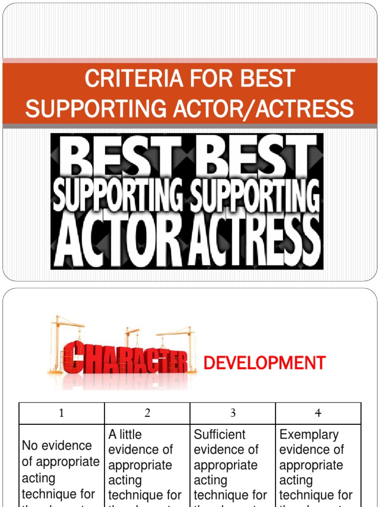 Criteria For Best Supporting Actor | PDF | Actor