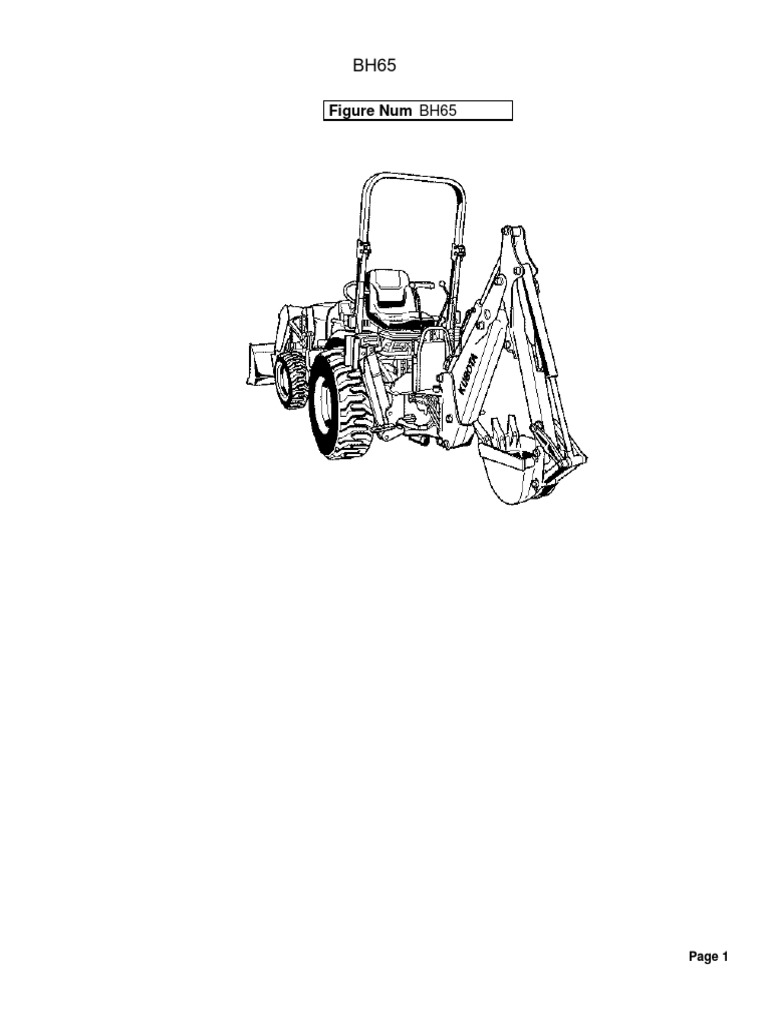 BH65 Backhoe Parts Manual | PDF | Screw | Gas Technologies