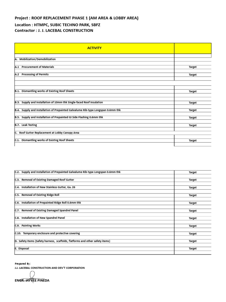 Roof Replacement Project Overview | PDF | Roof | Real Estate Law
