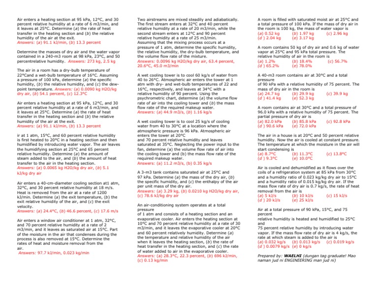 Thermodynamics | PDF | Humidity | Relative Humidity