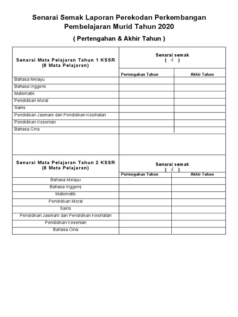 Check List (Senarai Semak) - 2018 PDF | PDF