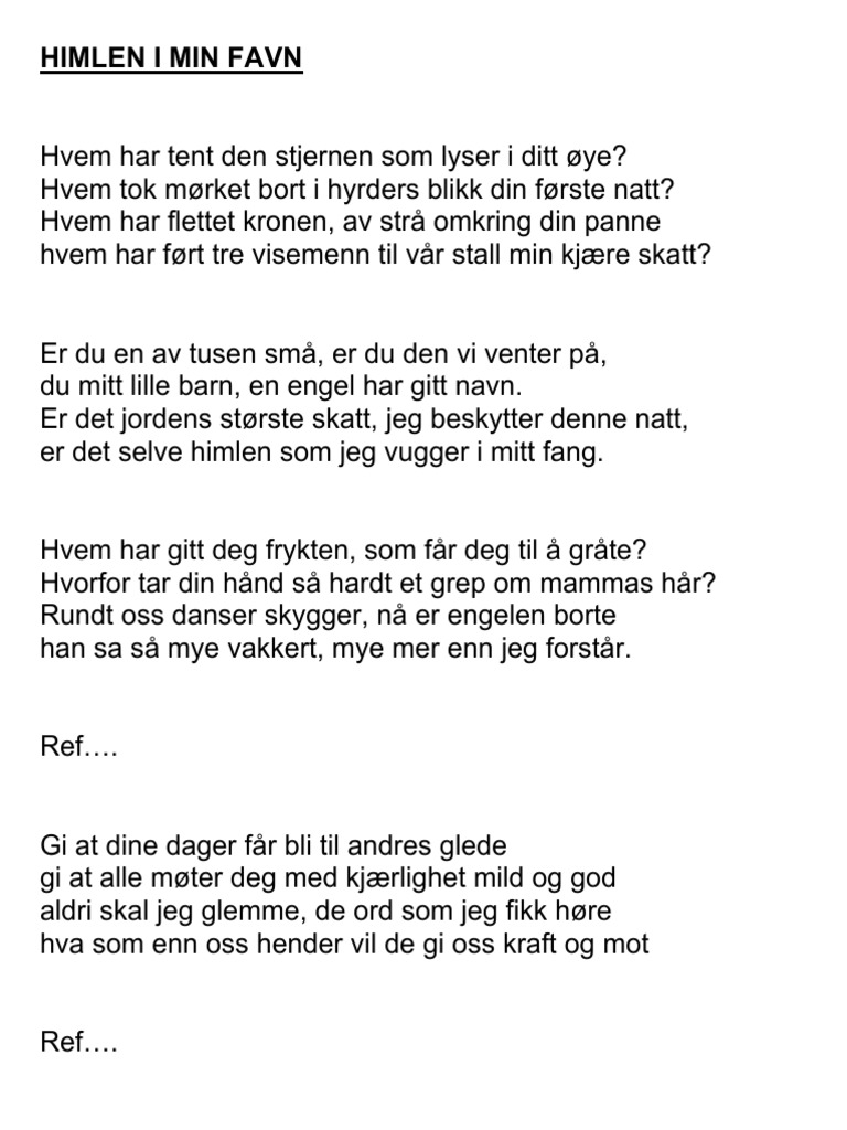 HIMLEN I MIN FAVN Tekst PDF | PDF