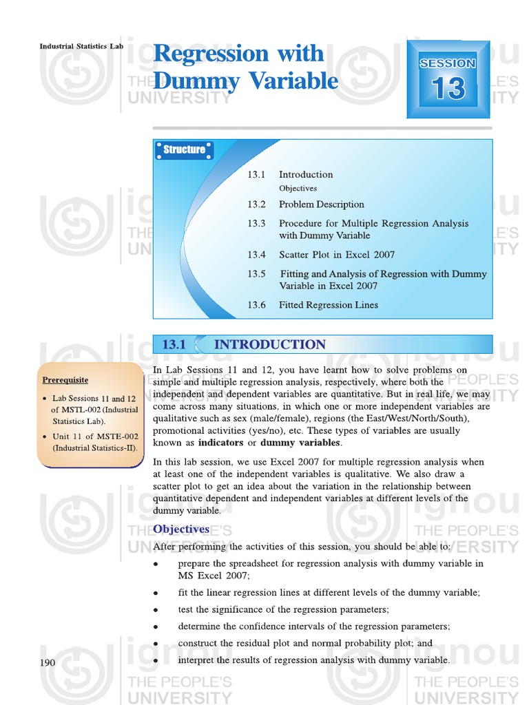 Session 13 | PDF | Errors And Residuals | Mathematical And Quantitative Methods (Economics)