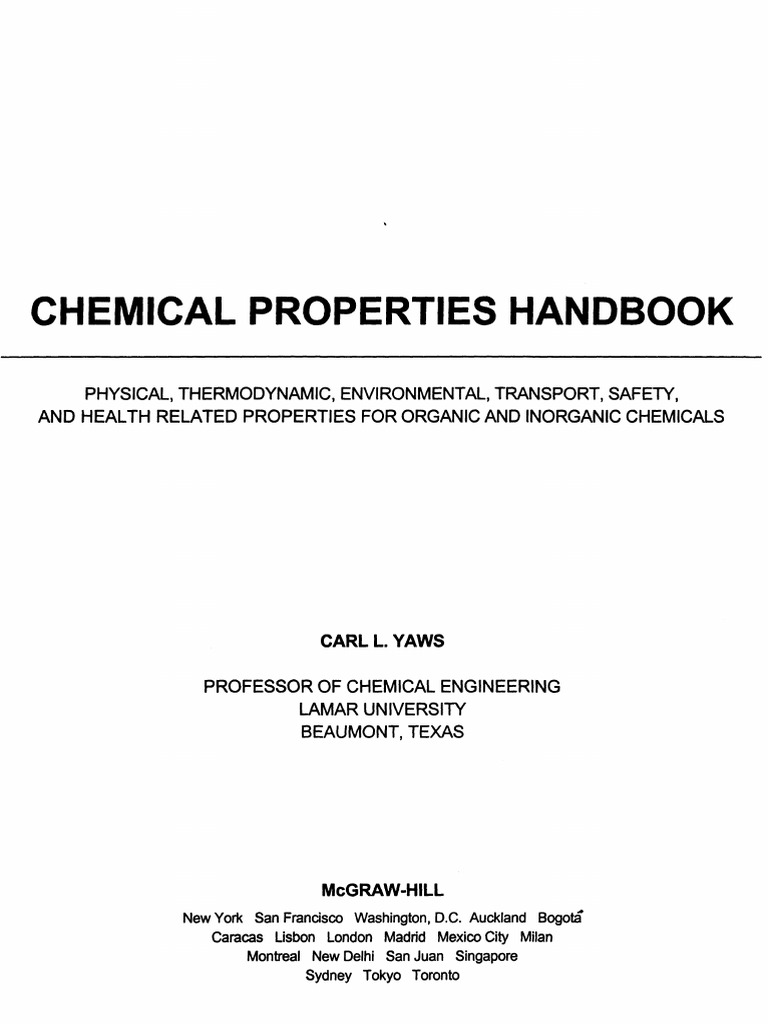 (Carl Yaws) Chemical Properties Handbook Physical PDF | PDF