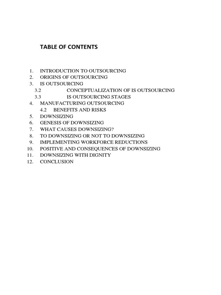 Outsourcing & Downsizing | PDF | Layoff | Outsourcing