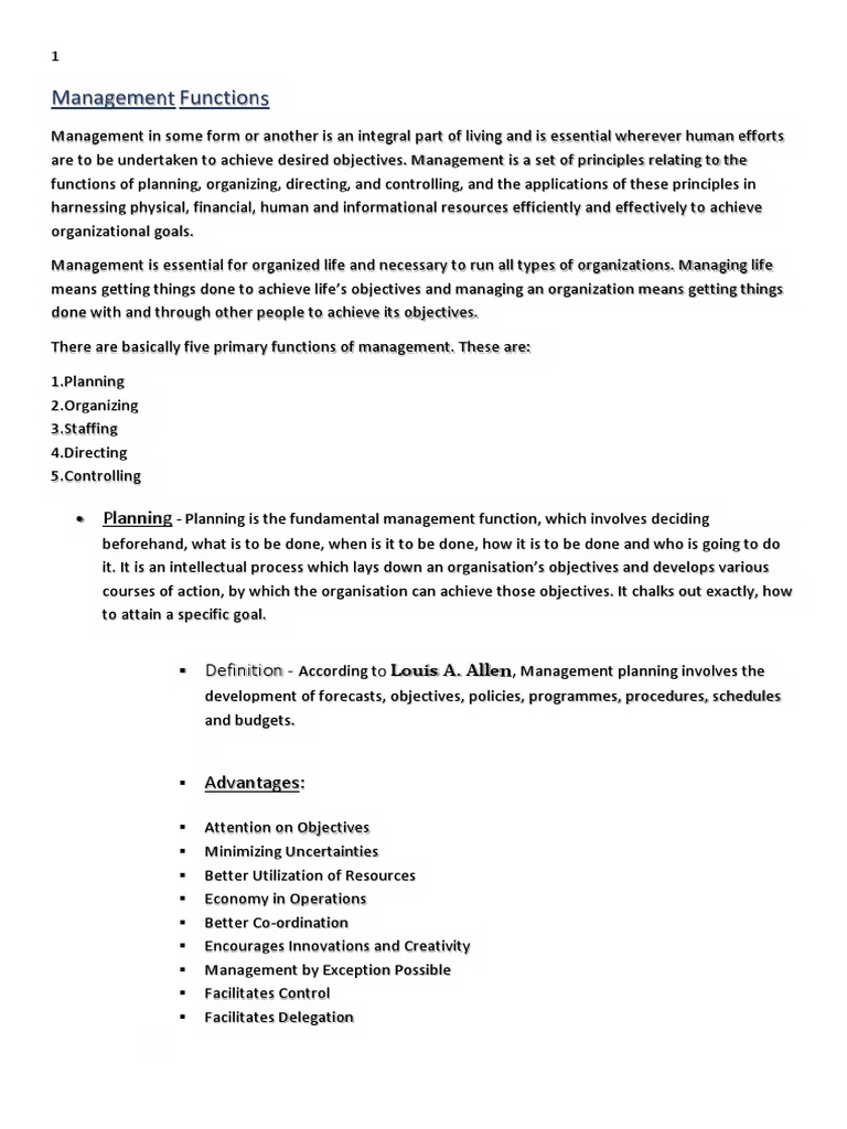 Management Functions PDF | Download Free PDF | Human Resources | Employment