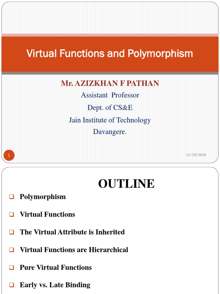 Virtual Functions and Polymorphism | Download Free PDF | Class ... Virtual Functions and Polymorphism | Download Free PDF | Class ...