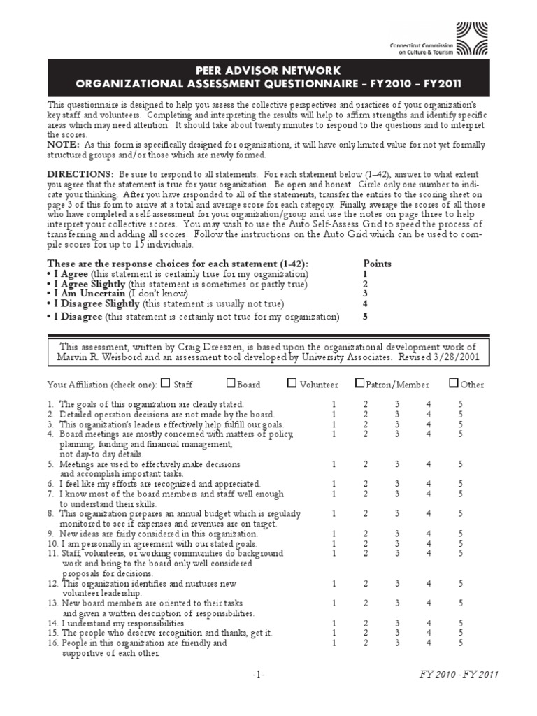 Sample Organizational Assessment Template PDF | PDF | Leadership ...