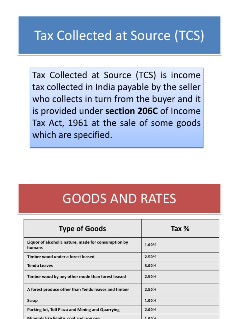 Tax Collected at Source (TCS) | PDF